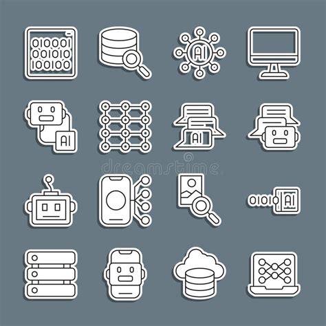 Set Line Neural Network Binary Code Chat Bot Artificial Intelligence