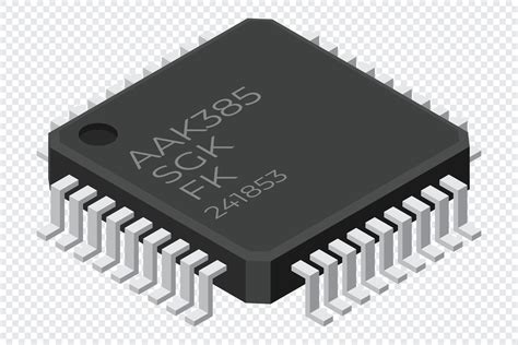 Microchip Computer Electronic Component Microchip Icon Isometric