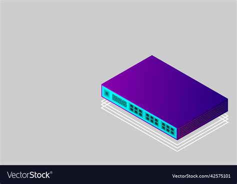 Isometric Switch With Up Link Port Royalty Free Vector Image