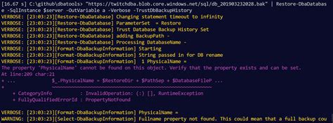 managed instance with trustbackuphistory · issue 5297 · dataplat