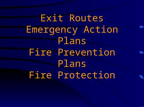 PPTX Exit Routes Emergency Action Plans Fire Prevention Plans Fire Protection DOKUMEN TIPS