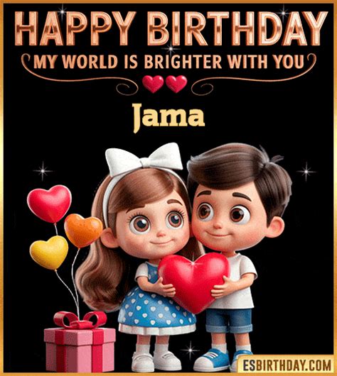 Happy Birthday Jama  🎂 Animated Images Wishes And Music 【27 S】