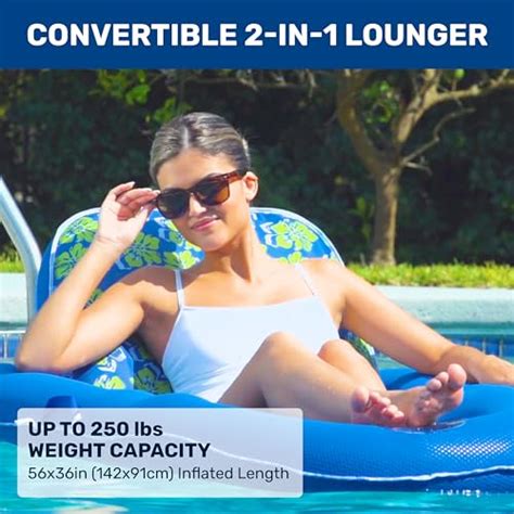 Aqua Campania Ultimate 2 In 1 Pool Float Lounge Extra Large Inflatable Pool Floats For
