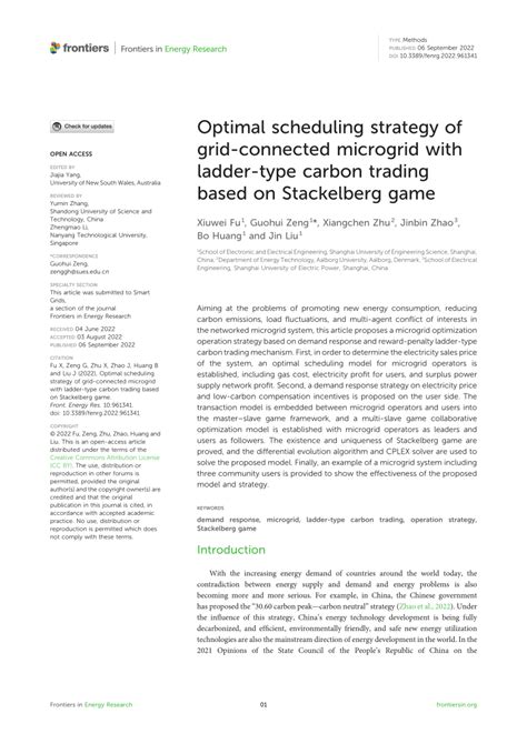 Pdf Optimal Scheduling Strategy Of Grid Connected Microgrid With Ladder Type Carbon Trading