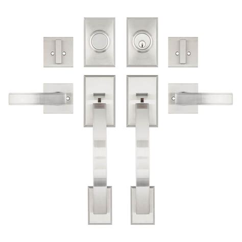 Emoderndecor Cozyblock Round Lever Brushed Nickel Double Door