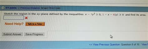 Solved Sketch The Region In The Xy Plane Defined By The