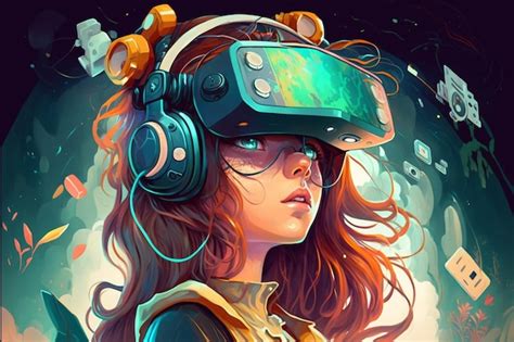 Premium AI Image A Girl Wearing AR Glasses