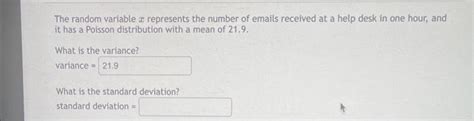 Solved The Random Variable X Represents The Number Of Emails