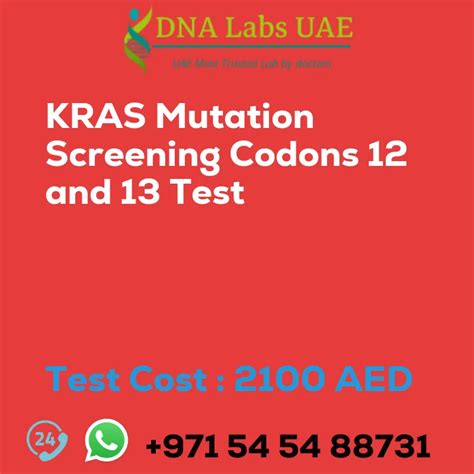 Kras Mutation Screening Codons 12 And 13 Test Cost Dna Labs Uae
