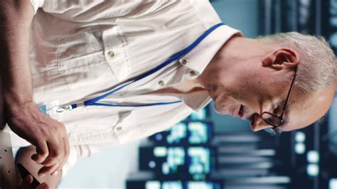 Vertical Video It Solutions Expert In Data Center Environment Solving Tasks On Tablet While