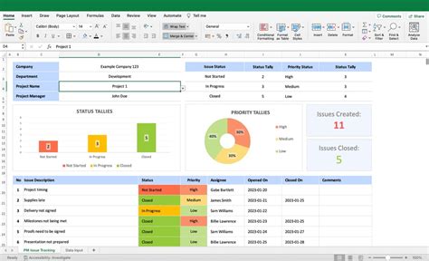 Issue Tracker Excel Template Track Project Management Task Tracker Priority And Status