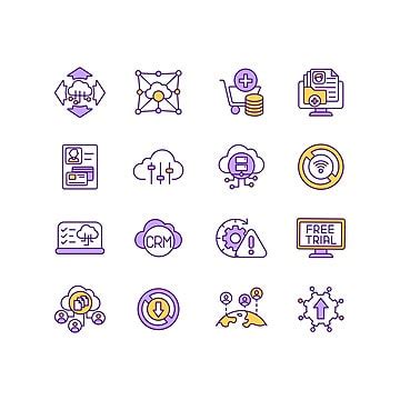 Iot Set Of Pixelperfect Rgb Color Icons Set Illustration Iot Vector