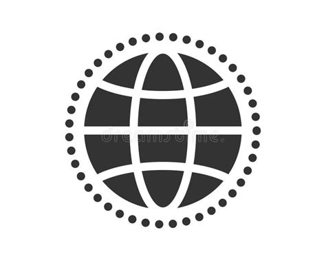 Abstract Globe Icon Encircled By Dots Represents Globalization Internet Networking Stock