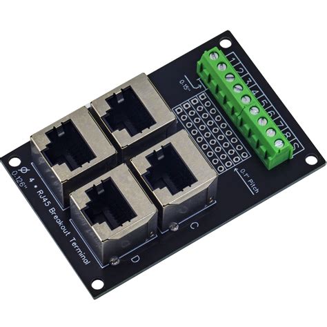 Risingsaplings Rj45 8p8c Jack 4 Way Buss Breakout Board Screw Terminal Block