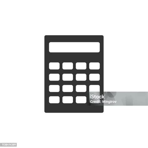 격리 된 계산기 아이콘입니다 회계 기호입니다 비즈니스 계산 수학 교육과 금융 평면 디자인입니다 벡터 일러스트 0명에 대한 스톡