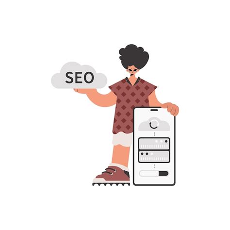 Premium Vector The Individual Is Holding A Data Cloud And A Server