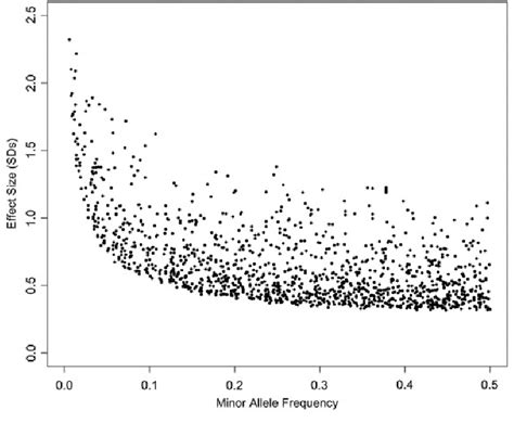 The Distribution Of Effect Sizes Of Index Cis Eqtl Variants By Maf
