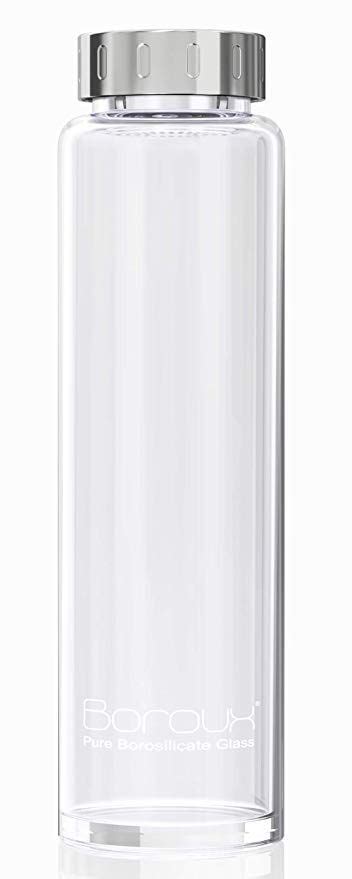 Boroux Original Glass Water Bottle 1 Liter Handmade From Eco Friendly Bpa Free Pure