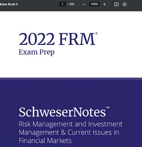 2022 frm schweser notes part ii book 1 5 level 2 and quicksheet belajar