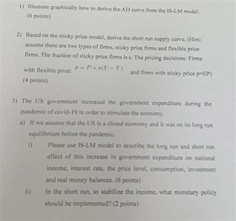 Solved Illustrate Graphically How To Derive The AD Curve Chegg Com