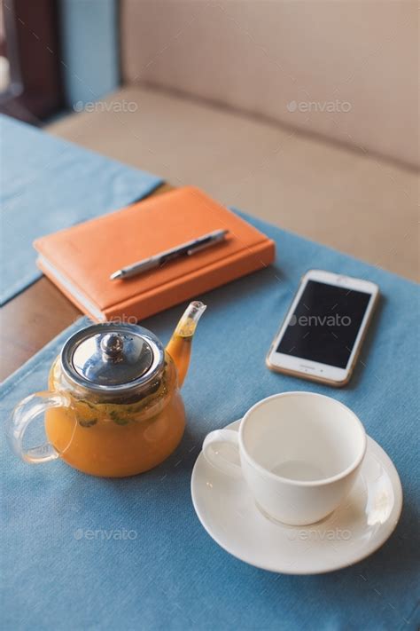 Someone Have A Teabreak During Working Hours And Planning Next Work Day