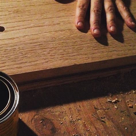 Tamara Getting Ready To Stain The Oak Door Threshold Staining