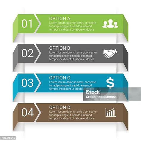 벡터 화살표 운항선 인포그래픽 템플릿을 도표 그래프 프리젠테이션 및 2015년에 대한 스톡 벡터 아트 및 기타 이미지 2015년 3차원 형태 4 Istock