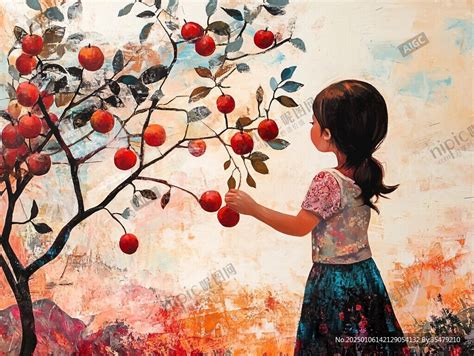 Ai创作图摘苹果的女孩 摘苹果女孩 摘果实的少女 苹果墙画 山楂姑娘 采摘樱桃的小女孩插画 摘红枣女孩 摘水果的女孩 摘红枣绘画 抱枣的女孩 摘果实的陶瓷少女 果园苹果壁画 果园苹果墙画 山楂