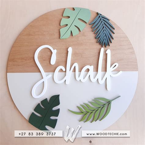 Name Board Two Tone Leaf Woodtechie