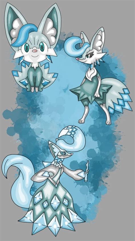 Ice Type Fennekin Line [oc Art] Kingklefkiart Pokemon Fusion Art Pokemon Art Original Pokemon