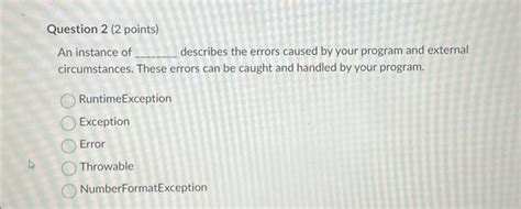 Solved An Instance Of Describes The Errors Caused By Your