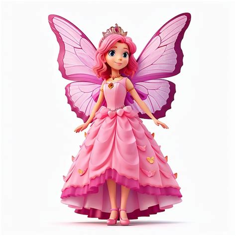 Premium Vector Beautiful Butterfly Princess With Pink Hair And Pink