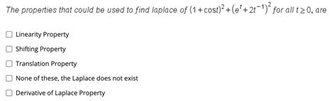Solved Using Laplace Transform Method The Solution Of The Chegg