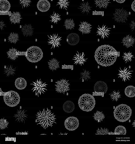Seamless Pattern Of Outline Microbes Isolated Black Simple Line Element Illustration From A