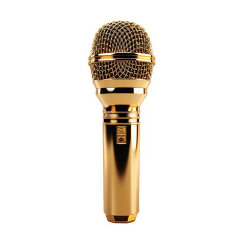 Microphone Golden Three Dimensional Microphone Microphone Illustration Singing Microphone Png