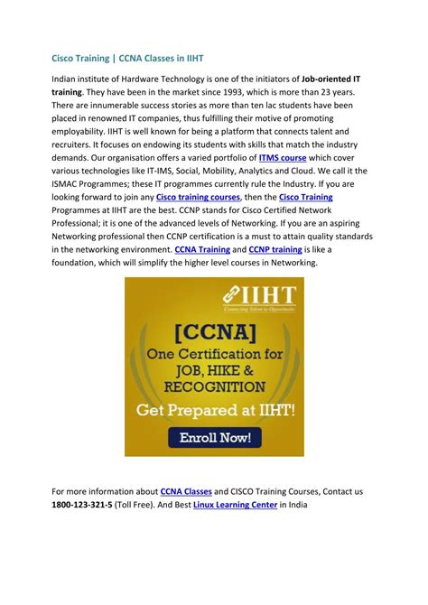 PPT Cisco Training CCNA Classes In IIHT PowerPoint Presentation Free Download ID 7436921