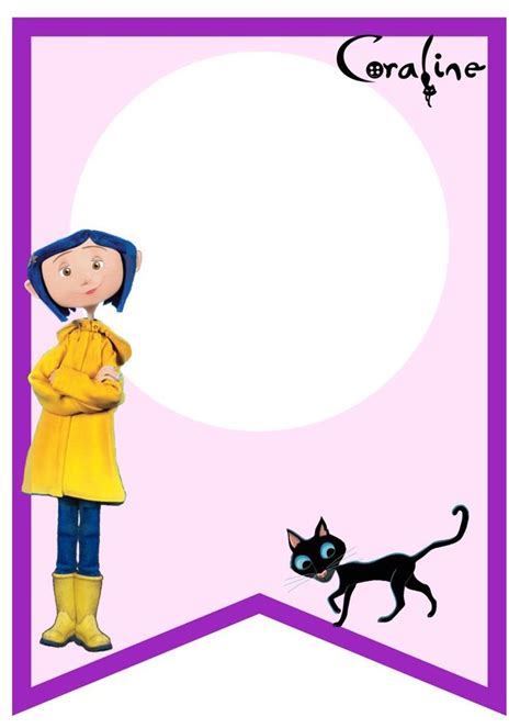 Banderines De Coraline Letrero Feliz Cumpleaños Letras Del Alfabeto
