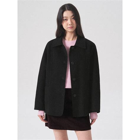 에잇세컨즈 핸드메이드 미들 볼륨소매 코트 블랙 114x30dy15