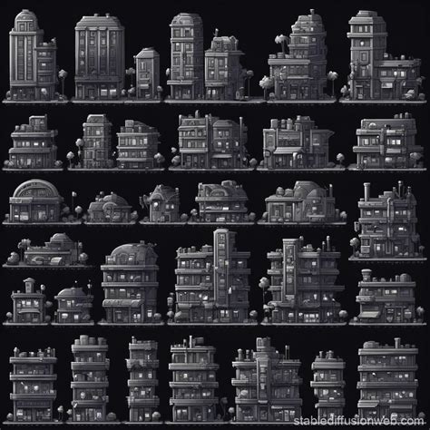 Noir City Sprite Sheet For 2d Rpg Game Stable Diffusion Online