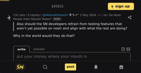 Reply On Do Nostr People Hate Stacker News Stacker News ~nostr