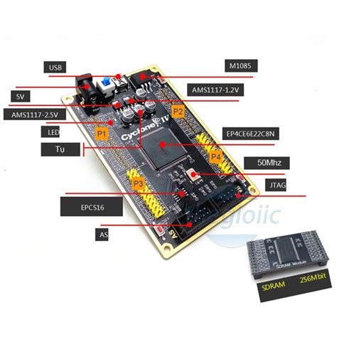 EP CE E C N ALTERA FPGA Cyclone IV Mini NIOSII SOPC đủ ngõ IO hỗ trợ mở rộng ngoài