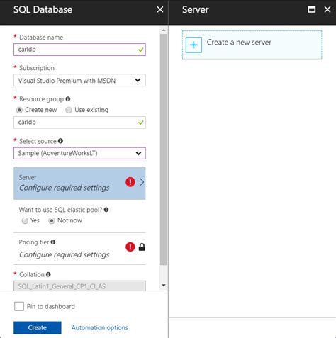 Creating An Azure Sql Server Database Carl De Souza