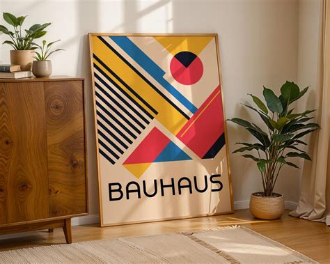 Bauhaus Abstract Wall Art Geometric Composition Print Retro Shapes