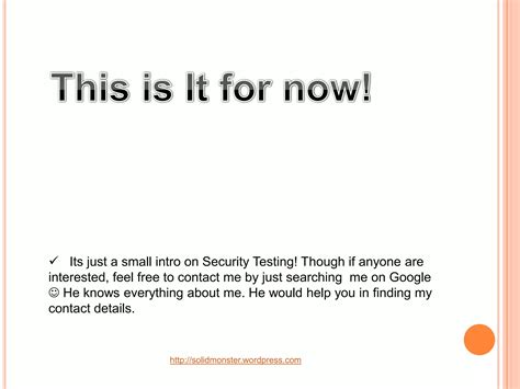 Introduction To Security Testing Ppt