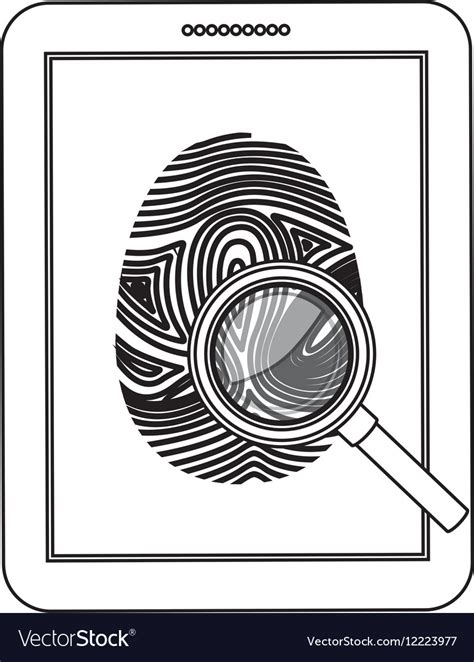 Fingerprint And Tablet Design Royalty Free Vector Image