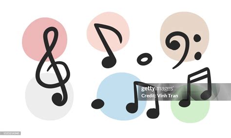 Vector Set Of Musical Notations With Multiple Decorative Dots In The