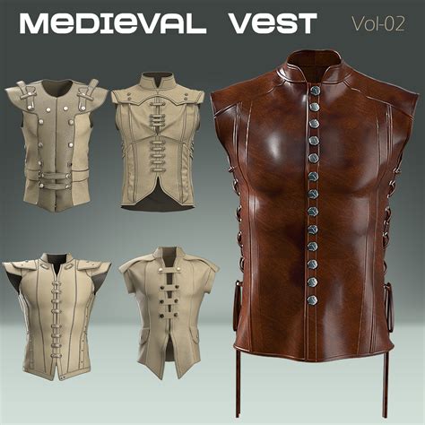 Artstation 5 Medieval Vests Collection Vol02