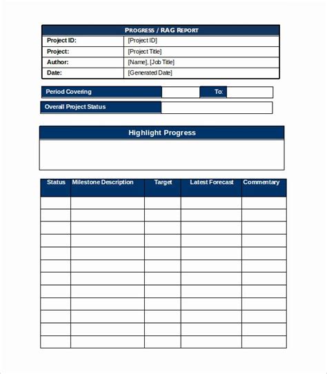 Weekly Project Status Report Template Excel Peterainsworth