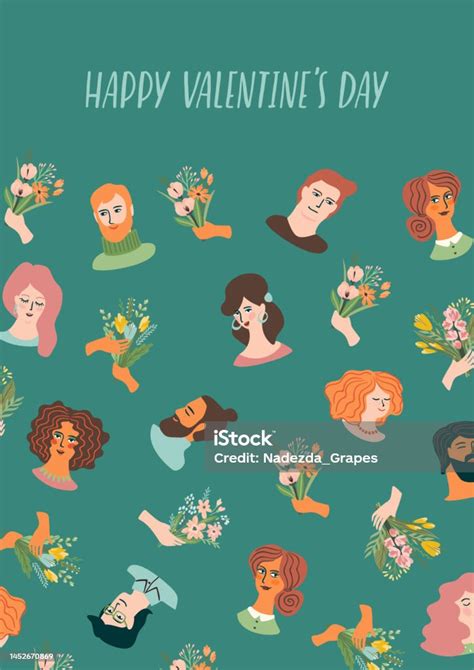 귀여운 젊은 여성과 사랑에 빠진 남성이 있는 낭만적인 삽화 사랑 이야기 관계 발렌타인 데이와 다른 사람에 대 한 벡터 디자인 개념 귀여운에 대한 스톡 벡터 아트 및 기타