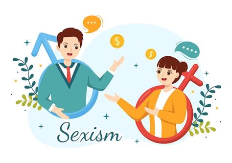 Premium Vector Sexism Illustration With Gender Inequality Between Men